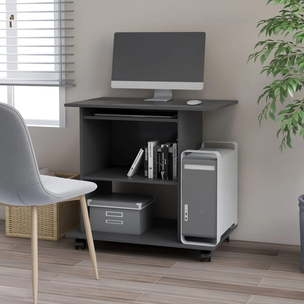 Computer Desk Grey 80x50x75 cm Engineered Wood — UK Office Furniture