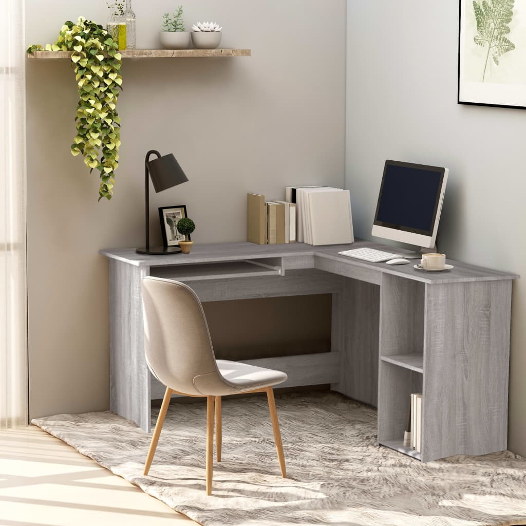 Corner Desk Grey Sonoma 120x140x75 cm Engineered Wood — UK Office Furniture