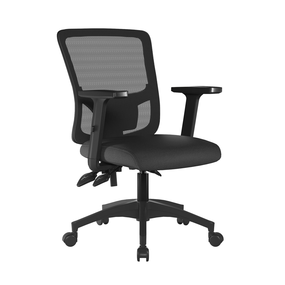 Barri - Medium Back 3 Lever Mesh Task Chair with Fabric Seat, Height A ...