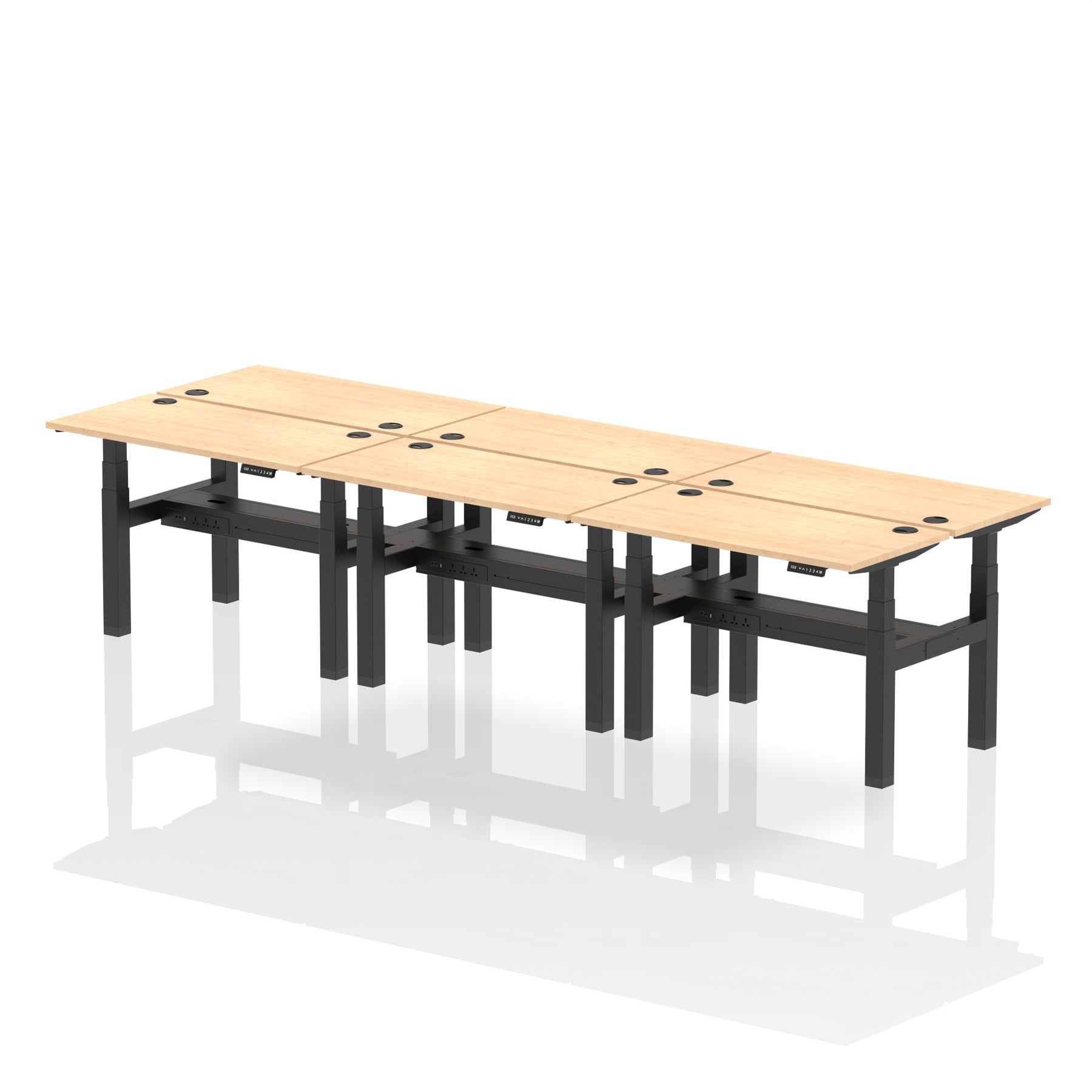 Air Back-to-Back Slimline Height Adjustable Bench Desk - 6 Person — UK ...