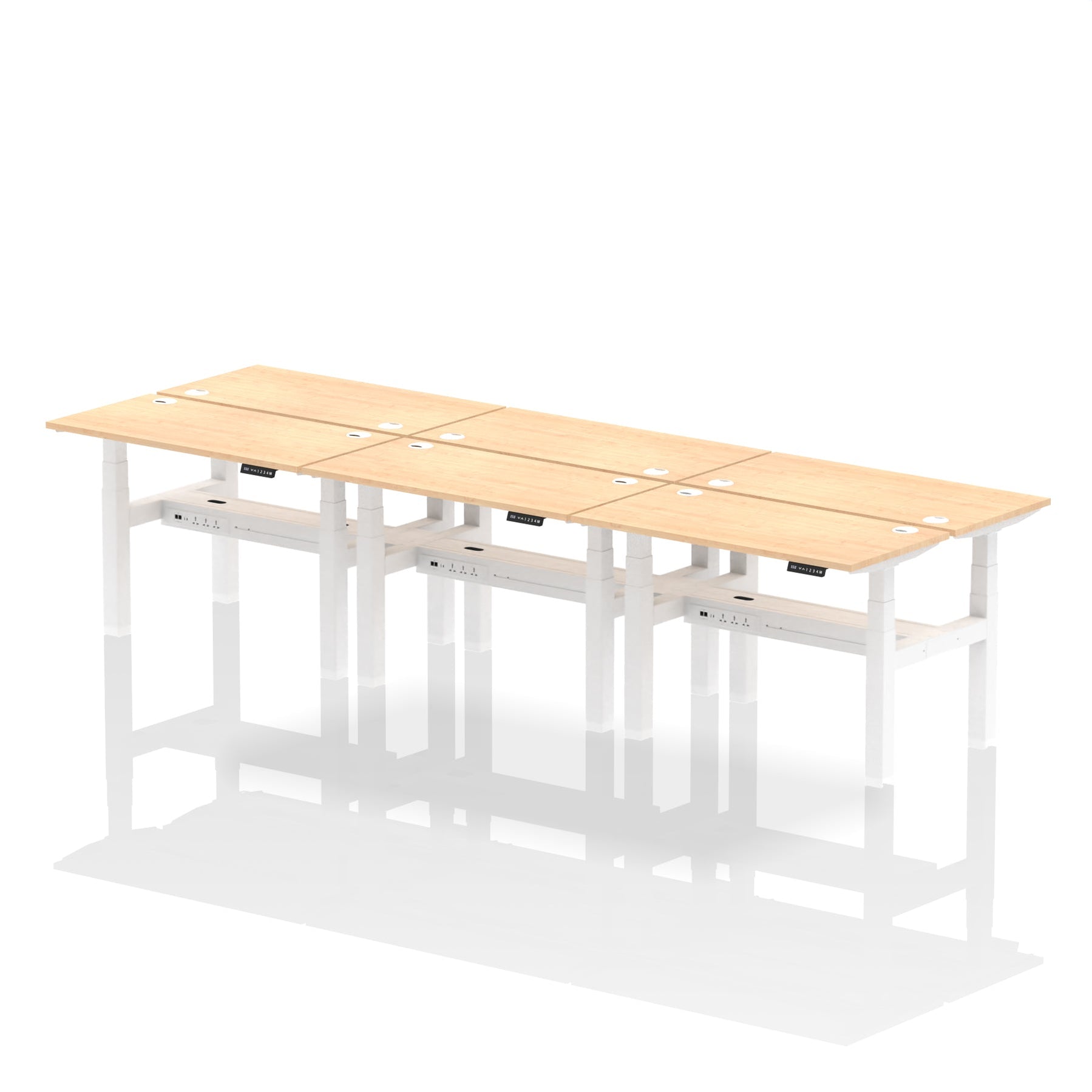 Air Back-to-Back Slimline Height Adjustable Bench Desk - 6 Person — UK ...