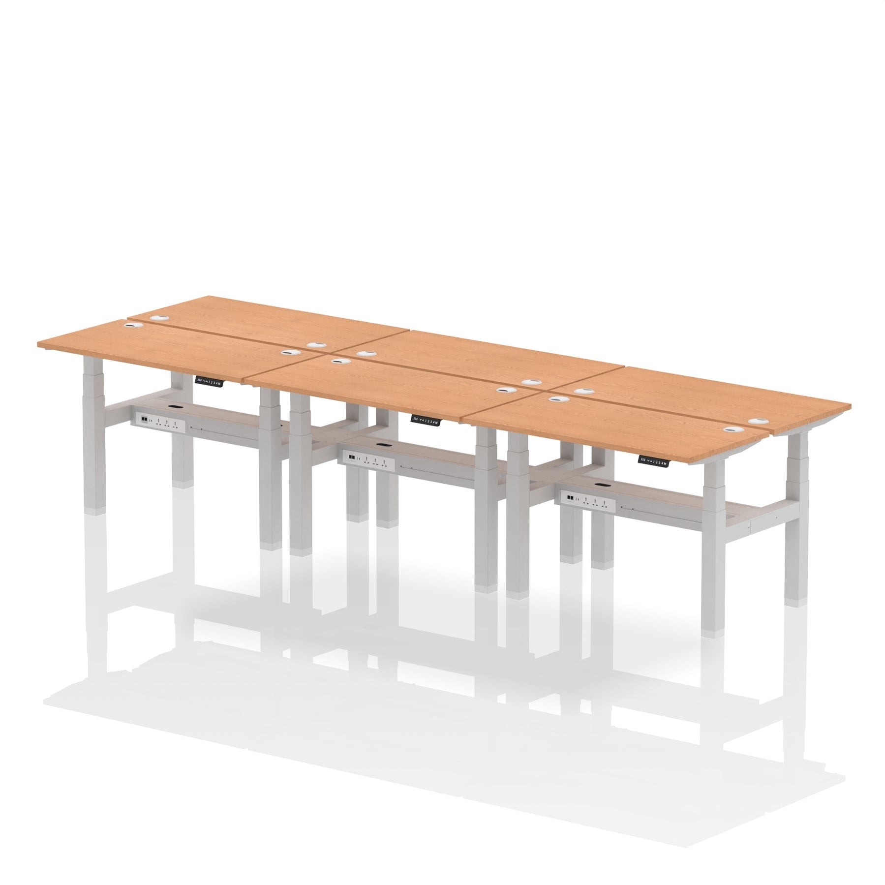 Air Back-to-Back Slimline Height Adjustable Bench Desk - 6 Person — UK ...