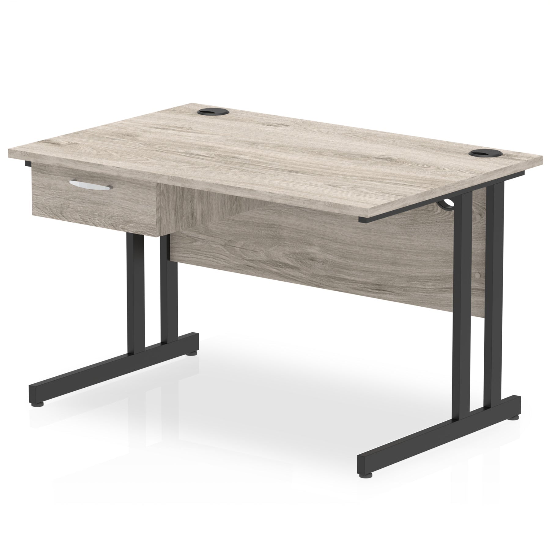 Impulse Cantilever Straight Desk Black Frame With Single One Drawer Fi ...
