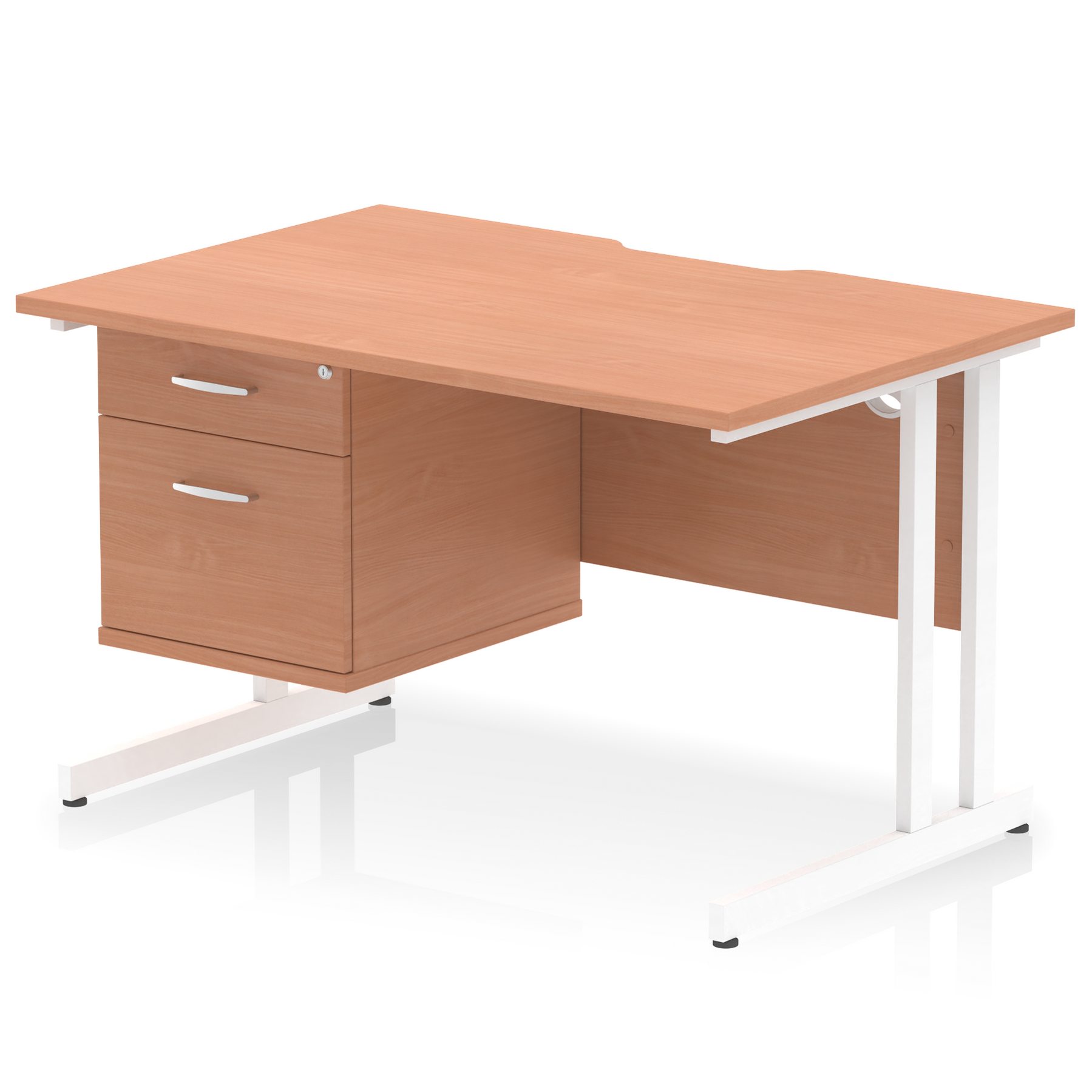 Impulse Scalloped Edge 1200mm Cantilever Straight Desk With Single Fix ...
