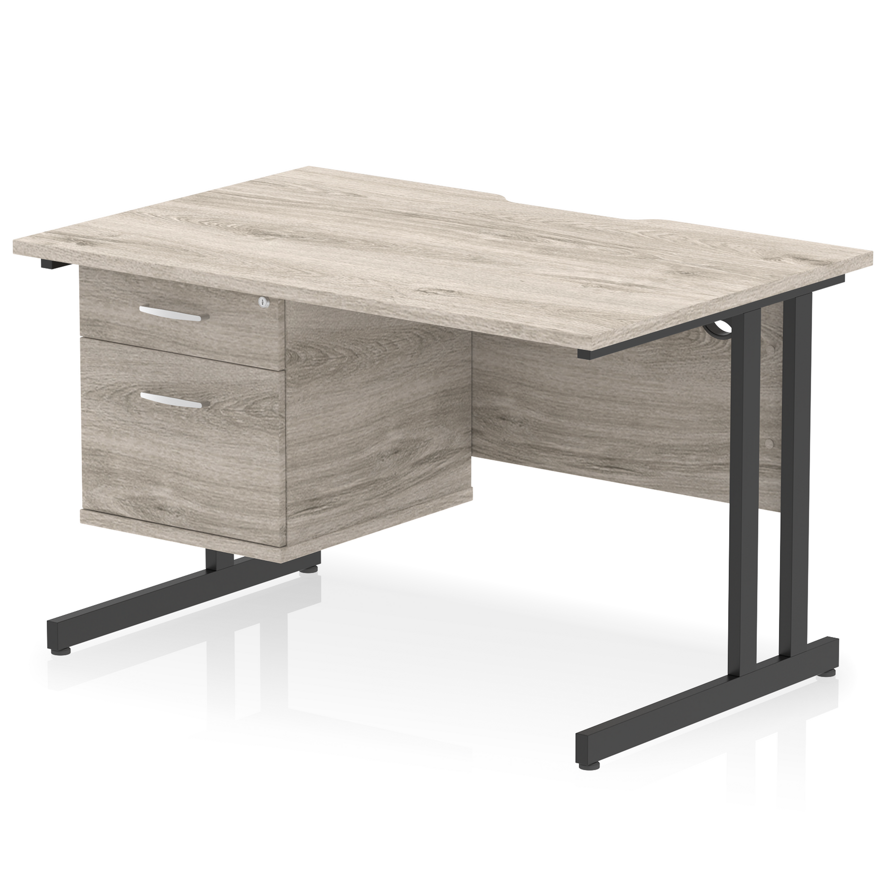 Impulse Scalloped Edge 1200mm Cantilever Straight Desk With Single Fix — UK Office Furniture