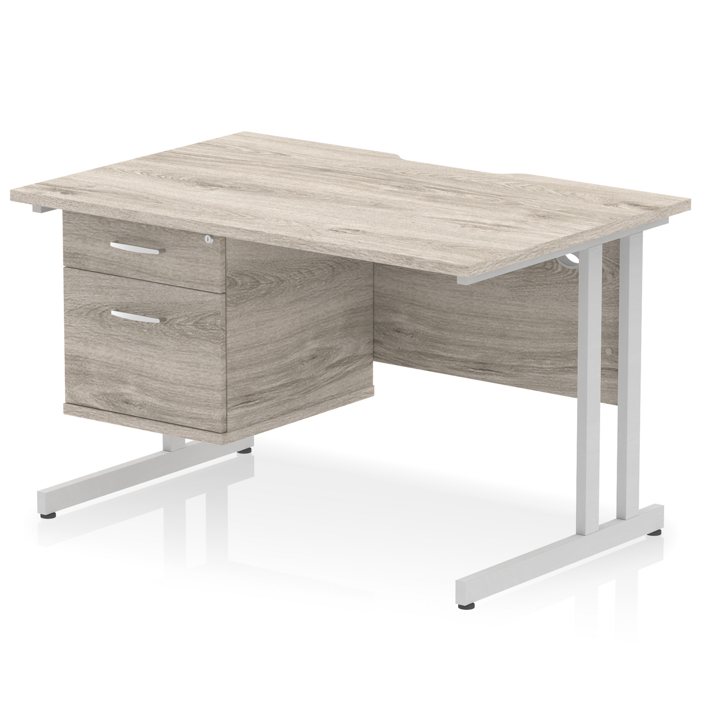 Impulse Scalloped Edge 1200mm Cantilever Straight Desk With Single Fix ...