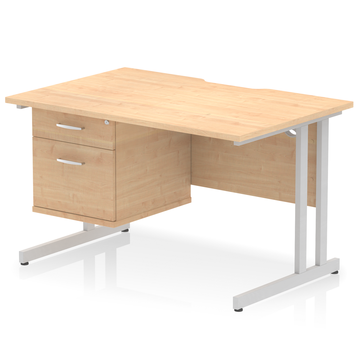 Impulse Scalloped Edge 1200mm Cantilever Straight Desk With Single Fix ...
