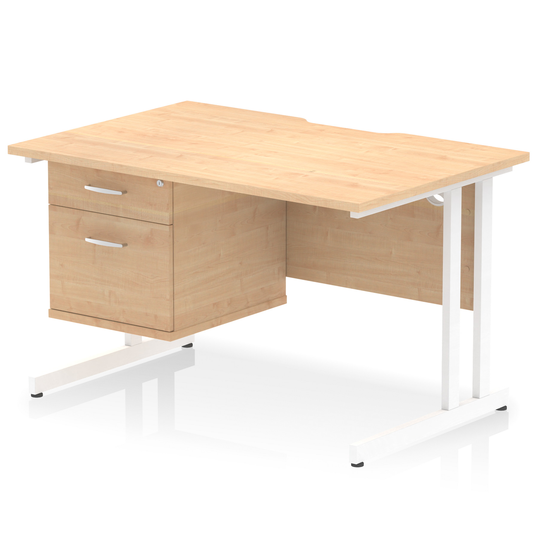Impulse Scalloped Edge 1200mm Cantilever Straight Desk With Single Fix ...