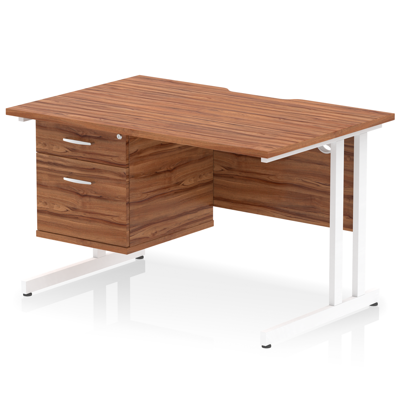 Impulse Scalloped Edge 1200mm Cantilever Straight Desk With Single Fix ...
