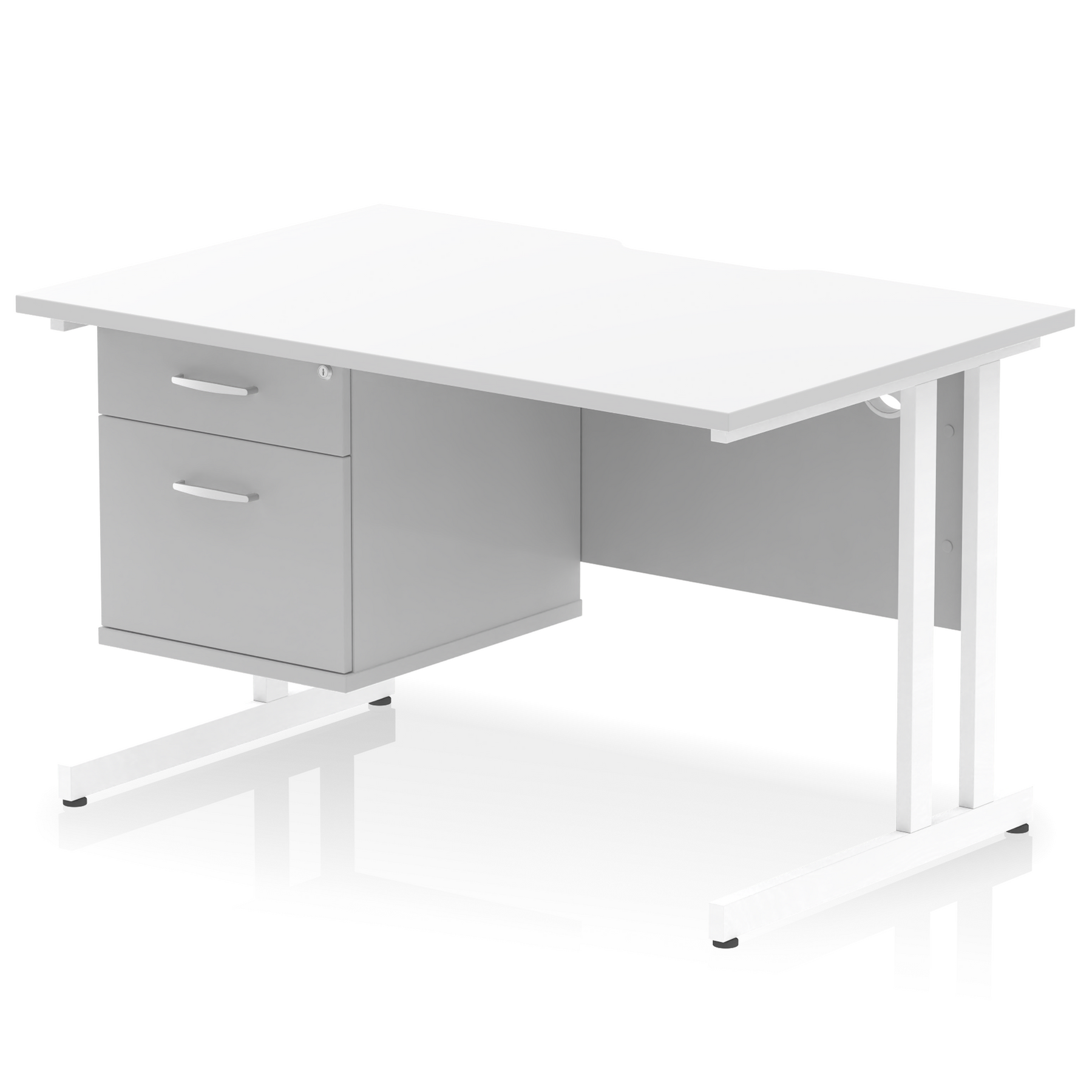 Impulse Scalloped Edge 1200mm Cantilever Straight Desk With Single Fix ...