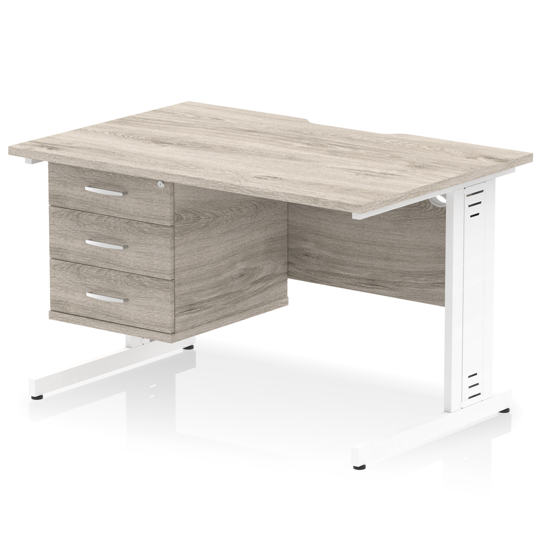 Impulse Scalloped Edge 1200mm Cable Managed Straight Desk With Single ...