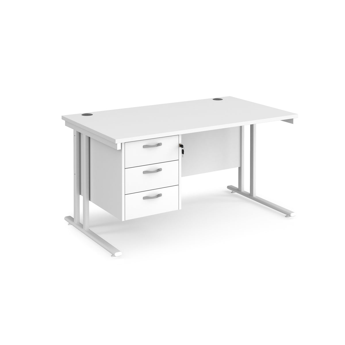 Maestro 25 cantilever 800mm deep desk with 3 drawer ped — UK Office ...