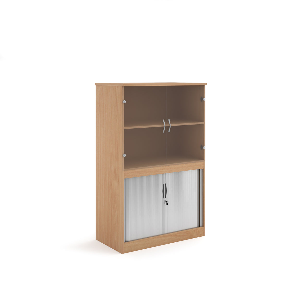 Systems combi unit with tambour and glass doors — UK Office Furniture
